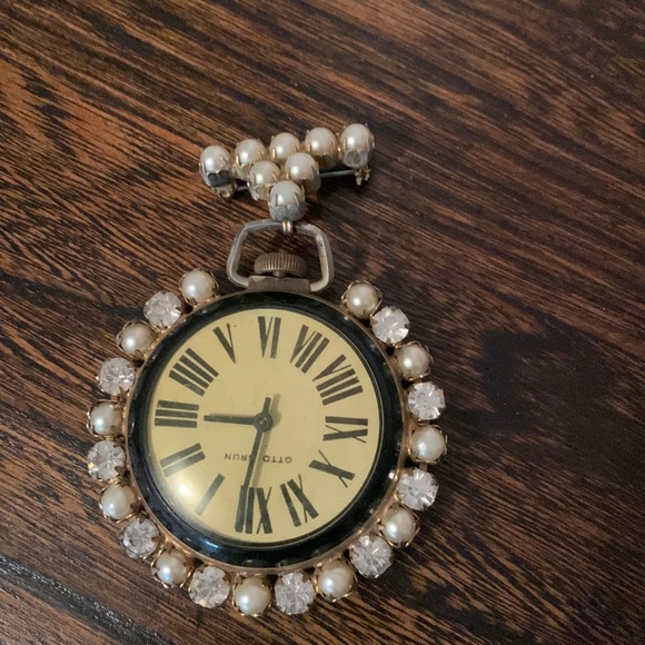 Jewelry | Vintage Pearl And Gold Watch Brooch Otto Grun | Poshmark